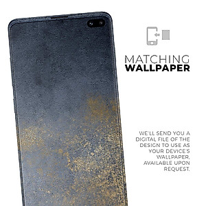 DesignSkinz Navy Gold Foil v6 Protective Vinyl Decal Wrap Skin Cover Compatible with The Samsung Galaxy S20 (Screen Trim & Back Glass Skin)