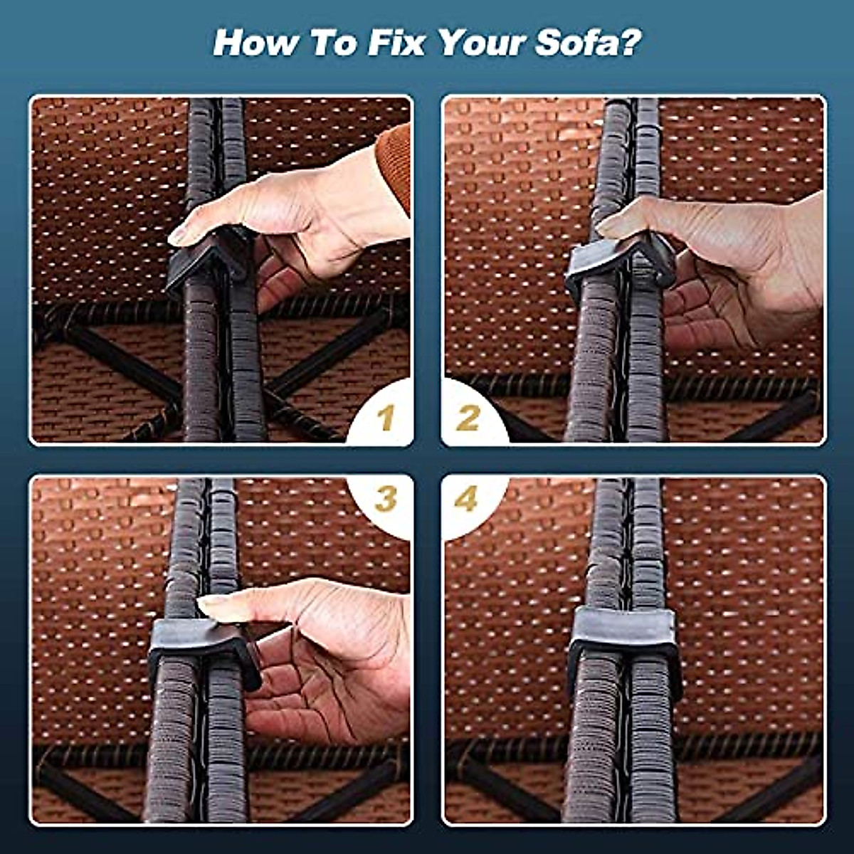 8 PCS Outdoor Furniture Clips, Sofa Wicker Sectional Patio Furniture Clips, Wicker Chair Fastener, Wicker Furniture Clamps Connectors, Connect Sectional Module Outdoor Couch Patio Furniture