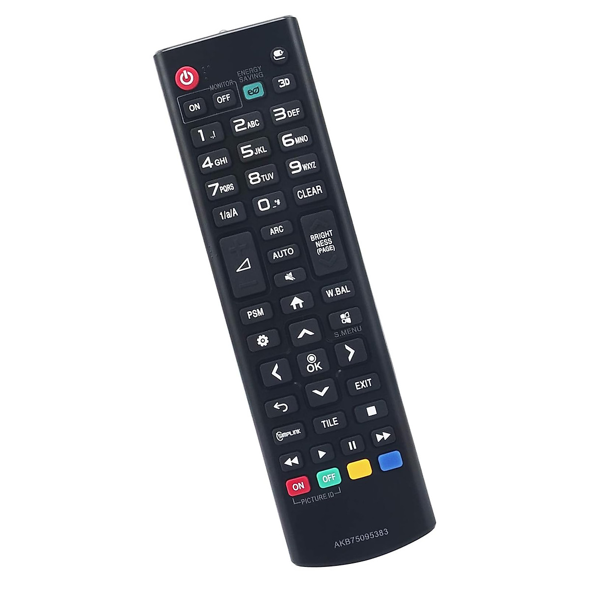 AKB75095383 Replacement Remote Controller Fit for LG Digital Monitor Signage 32SM5D 43SM5D 49SM5D 55SM5D 65SM5D 43SM3D 49SM3D 55SM3D 32SM5KD 43SM5KD 49SM5KD 55SM5KD 65SM5KD