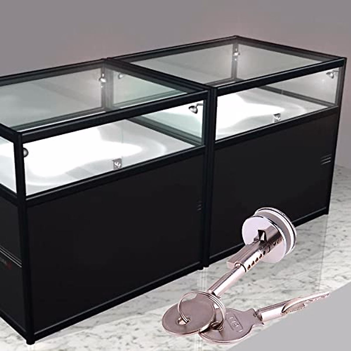 Copper Sliding Glass Push Door Hardware Accessories Glass Lock Showcase Glass Display Cabinet Door Window Cabinet lock - (Color: Yellow)