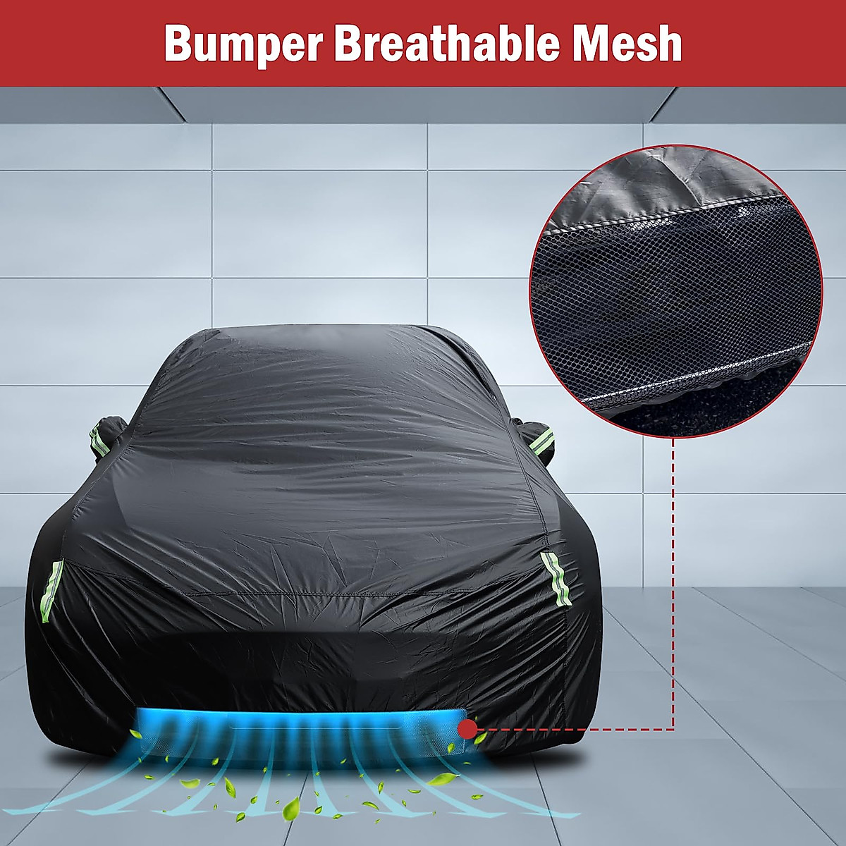 Custom Fit for Model 3 Car Cover 2017-2023 Waterproof All Weather Protection Full Exterior Cover Rain Snow UV Protection with Door Zipper Charging Port