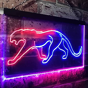 ADVPRO Panthers Animals Home Décor Dual Color LED Neon Sign Red & Blue 24" x 16" st6s64-i3332-rb