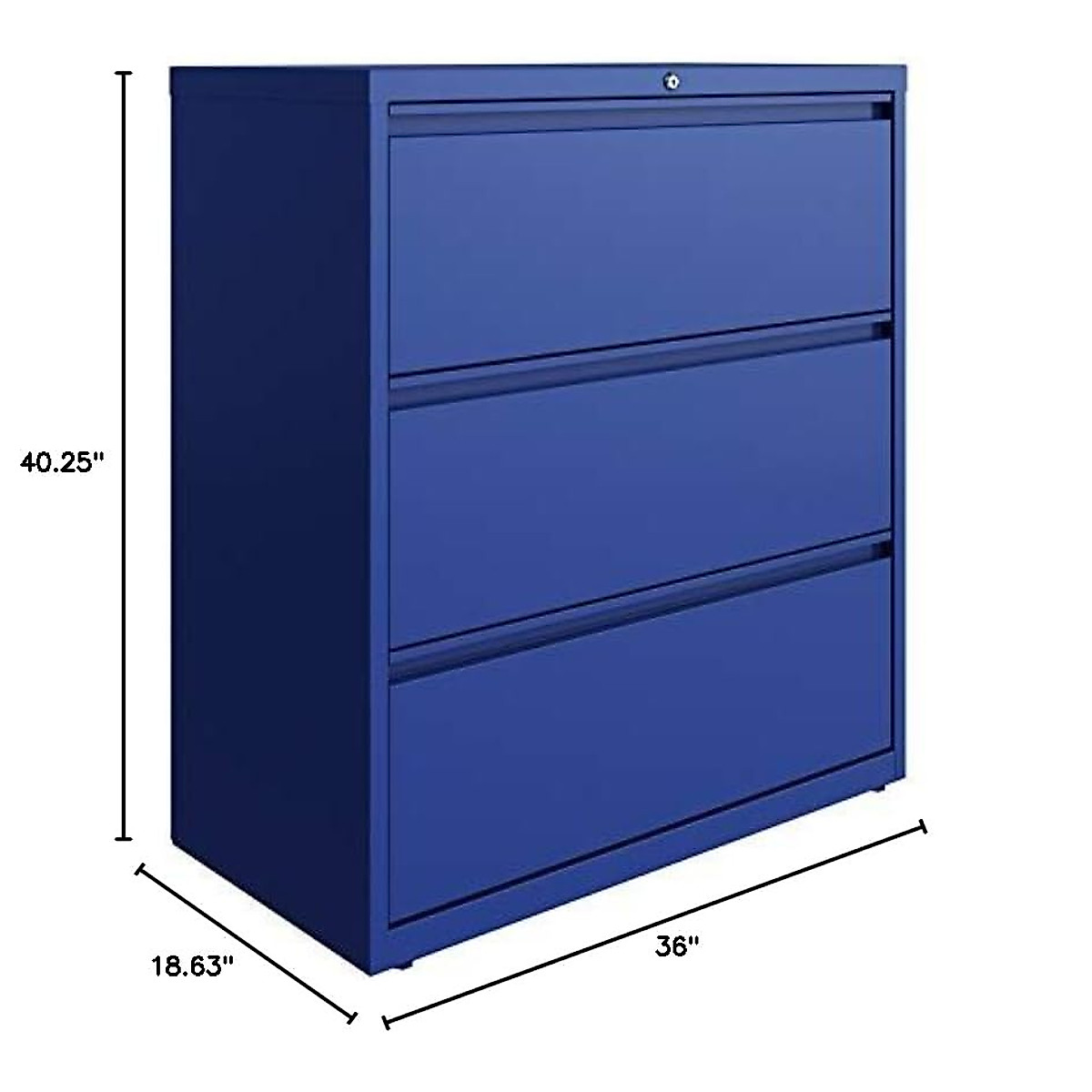 Hirsh 36-in Wide HL10000 Series 3 Drawer Metal Lateral File Cabinet Classic Blue