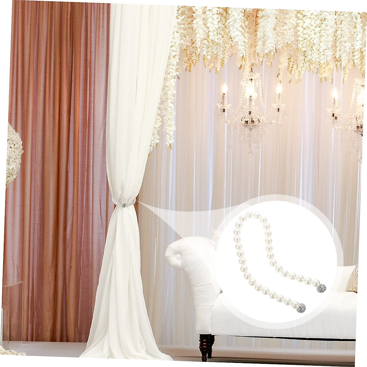 Homoyoyo 1pc Curtain Tie White Tie Plastic Stand Drape Tiebacks White Cotton Curtains Curtain Holdbacks Window Curtains Curtain Buckle Magnet Abs Pearls Magnetic Stand Magnetic Force