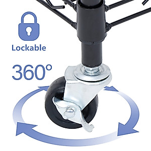 JupiterForce 5-Shelf Adjustable, Heavy Duty Storage Shelving Unit with 4 Wheel Casters, Metal Organizer Wire Rack for Kitchen, Office, Garage, Black (30L x 14W x 62H)