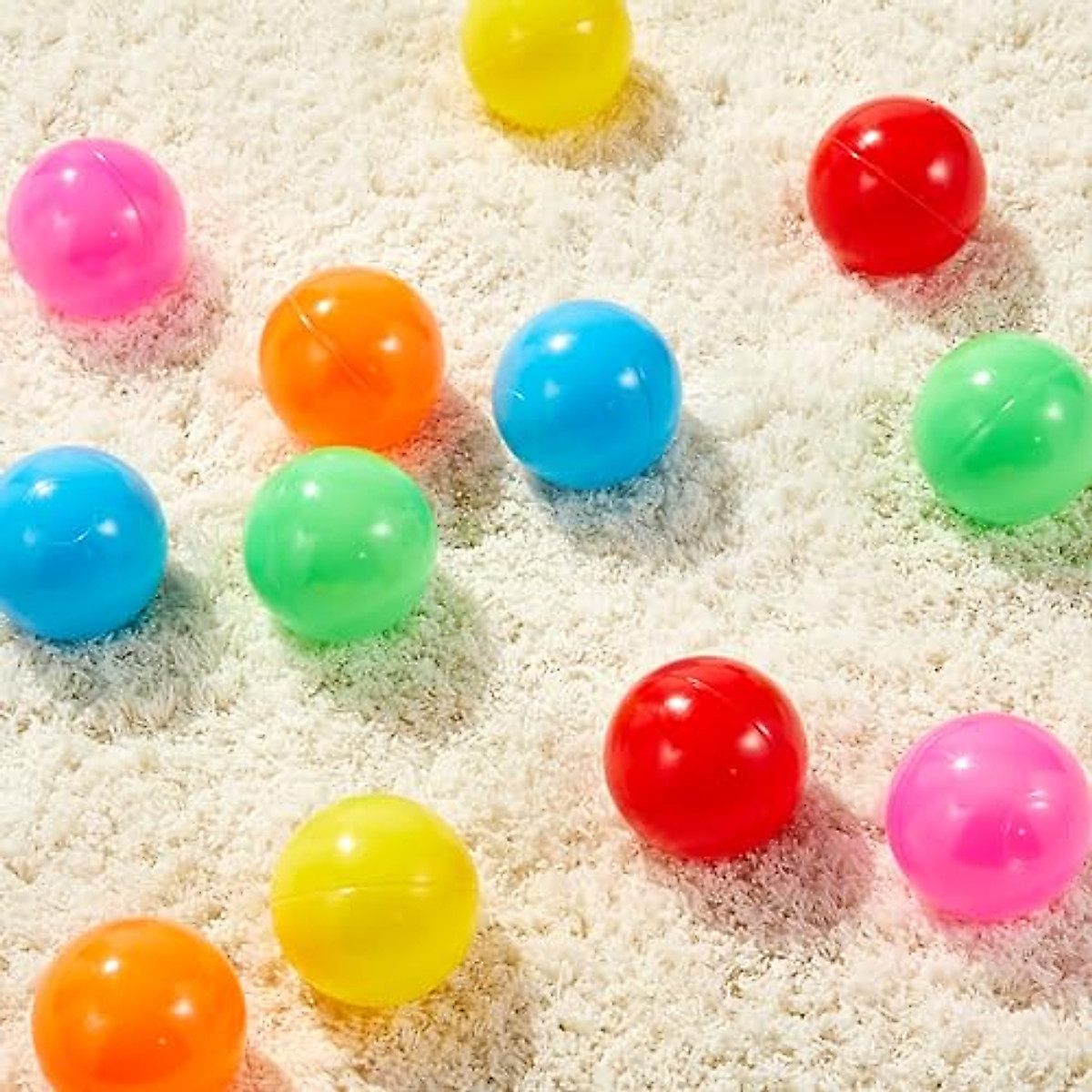 Amazon Basics BPA Free Crush-Proof Plastic Ball, Pit Balls with Storage Bag, for Toddlers Kids 12+ Months Play, Pack of 1000 Balls, 6 Bright Colors