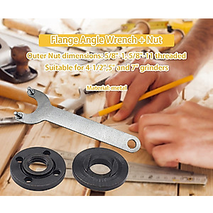 Angle Grinder Wrench Spanner Metal Lock Nut for Compatible with Dewalt Makita 193465-4 Bosch Black & Decker Ryobi