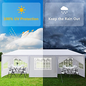 Outdoor Gazebo Canopy Wedding Party Tent Camping Shelter Commercial Instant Shelter Waterproof Tent with Removable Side Walls (10'x30' with 5 Sidewalls)