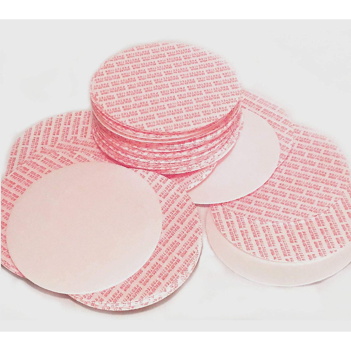 Pressure Sensitive Torque Activated Cap Seals Liners -100 PCS - for Regular Mouth Glass & Plastic Ball Mason Canning Jars - No Induction Sealer Needed - 70 mm (2.75") Made in USA