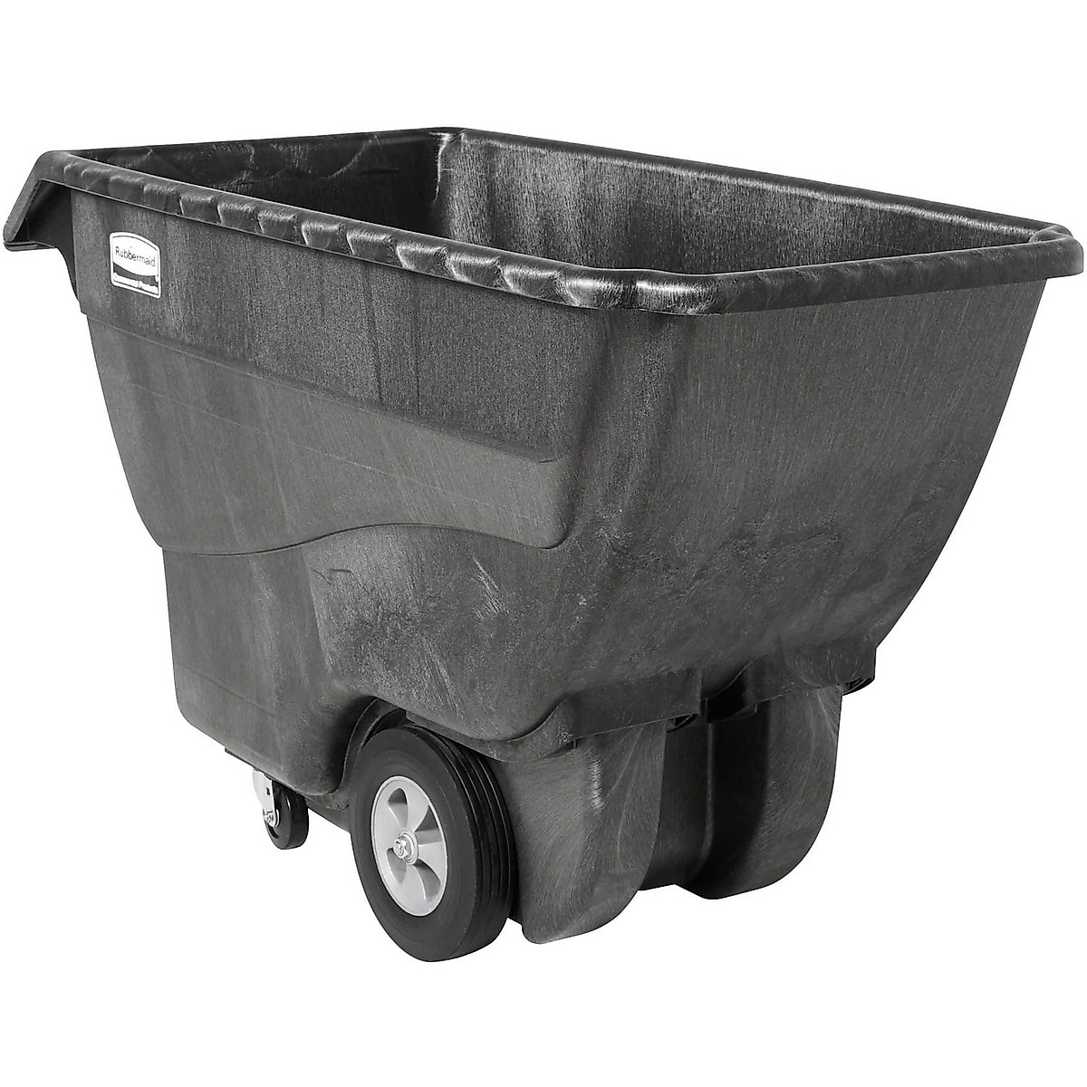 Rubbermaid Commercial Products FG101300BLA Tilt Dump Truck, 1000 lbs 44259 Cubic Yard Heavy Load Capacity with Wheels, Trash Recycling Cart, Black