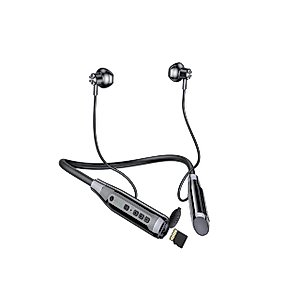 Bluetooth Headphones Neckband Wireless HeadsetTF card can be insertedwith MP3function100 Hours Long Battery Life Built-in Noise Cancelling Microphone Semi-in-Ear Earbuds foRunningDrivingWorking