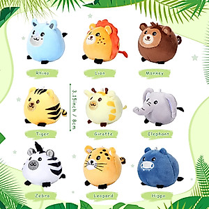 Skylety 9 Pcs Mini Plush Stuffed Animals Bulk 3.15 Inch Cute Soft Decompress Animals Plush Toys for Kids Baby Shower Birthday Charity Donation Gifts Classroom Prizes(Forest Animals)