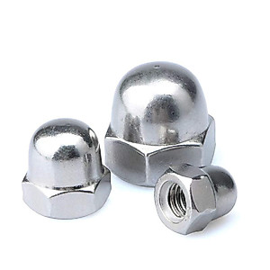 M3-0.5 Metric Acorn Cap Nuts Dome Head Nuts, 304 Stainless Steel 18-8, Plain Finish,Hex Acorn Cap,Nuts Decorative Nut Caps (100 Pcs)