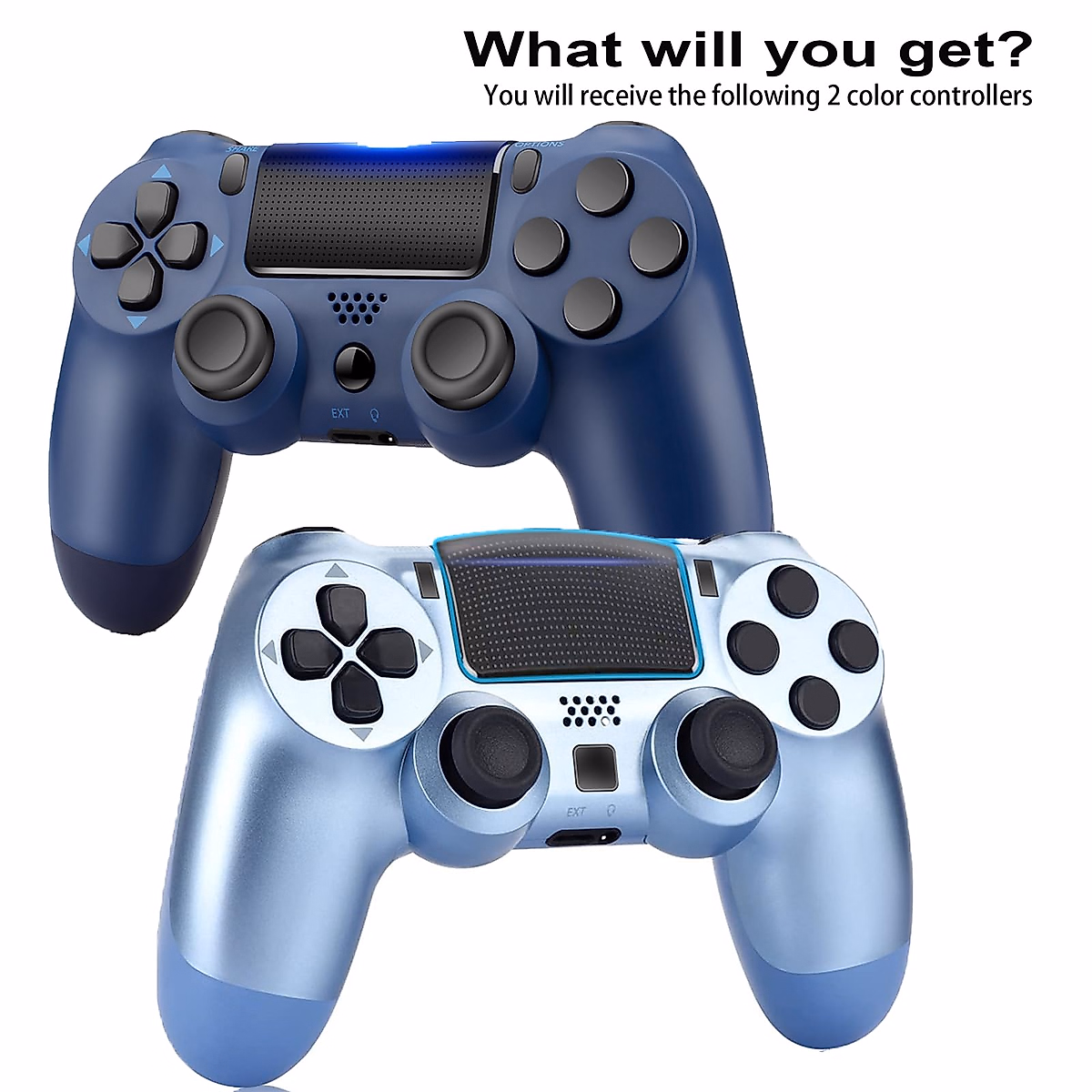 CunPeyjmo 2 Pack Wireless Controller for PS4 Controller, Remotes Controller for PS-4 Controller with Enhanced pa4 Remote Joystick/Dual Vibration/Audio/Touchpad…