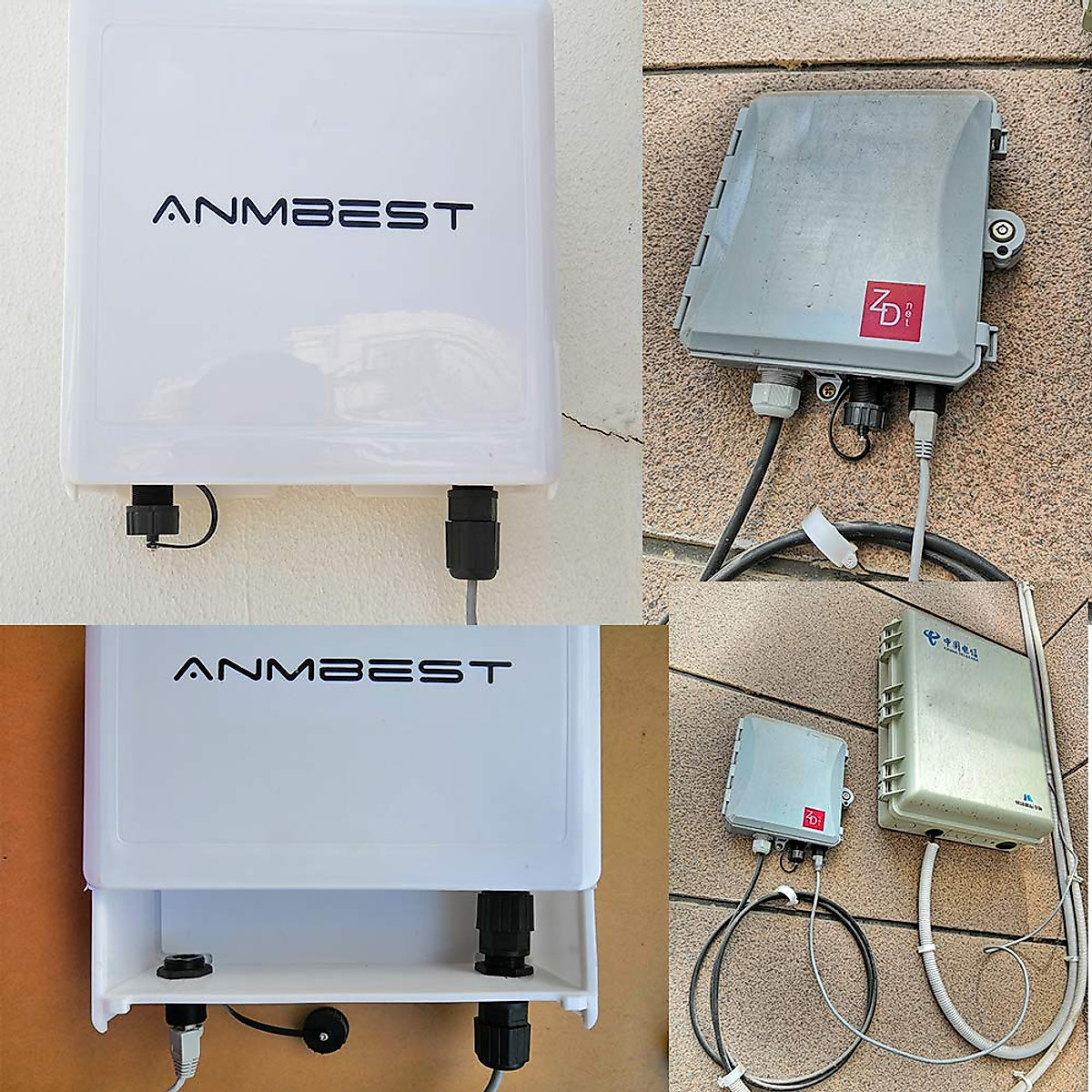 Anmbest 5PCS Panel Mounting RJ45 Waterproof Cat5/5e/6 8P8C Connector Ethernet LAN Cable Connector Double Head Coupler Adapter Female to Female with Waterproof/Dust Cap