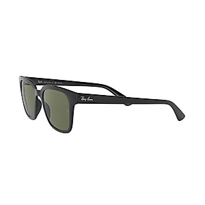 Ray-Ban Rb4323 Square Sunglasses, Black/Polarized Green, 51 mm
