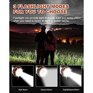 Trekkinglamb 4000mAh LED Camping Lantern, Battery Powered LED with Reading Lamp, 3 Perfect Lantern Flashlight for Hurricane, Emergency, Survival Kits, Hiking, Fishing, Home