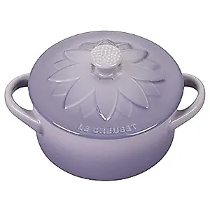 Le Creuset Stoneware Mini Round Cocotte with Flower Lid, 8oz., Provence