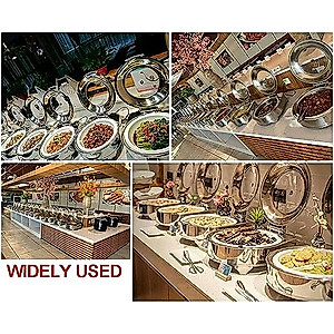 Chafing Dishes Chafing Dish Buffet Set, Food Warmers Server Warming Tray Round Rectangular Chafers, Stainless Steel Square Chafer, Round Food Warmer Chafing For Catering Warmer Chafer Set, Energy Effi