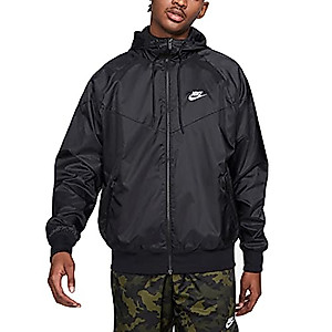 Nike mens Sportswear Windrunner Hooded Windbreaker Coat, Black, XX-Large