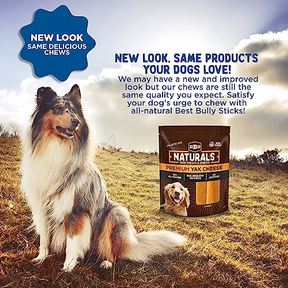 Best Bully Sticks All-Natural USA Baked & Packed Himalayan Yak Cheese for Dogs - Vegetarian & Lactose Free - Fully Digestible, Long-Lasting Chews - Large Chews from 4 Pack