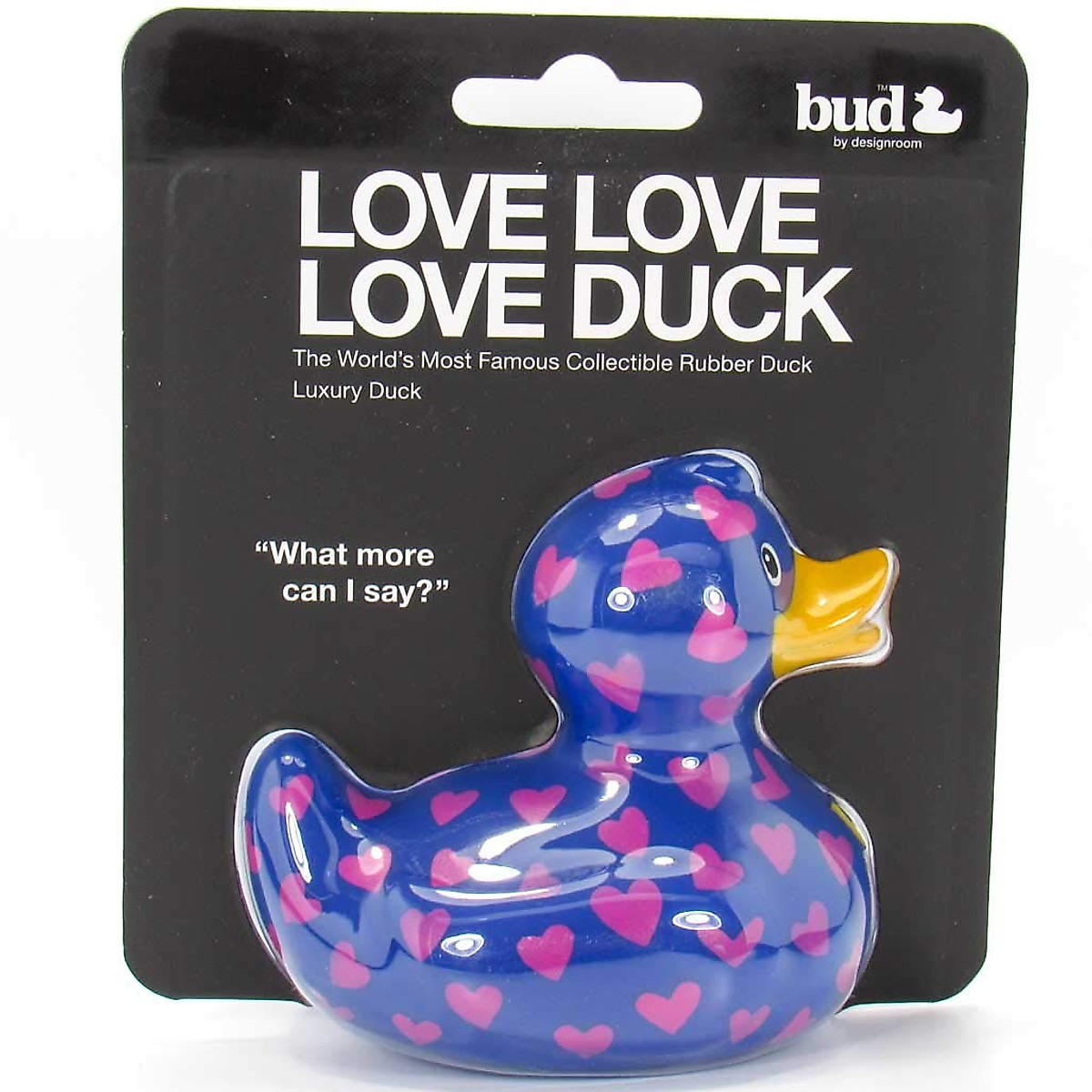 Love Love Love Rubber Duck Bath Toy by Bud Duck | Elegant Gift Packaging - "What more can I say!" | Child Safe | Collectable