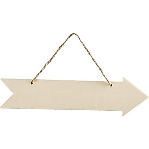 Juvale Unfinished Hanging Wood Arrow Plaque Directional Wall Sign (6 Pack) 13.5 x 3.5 Inches