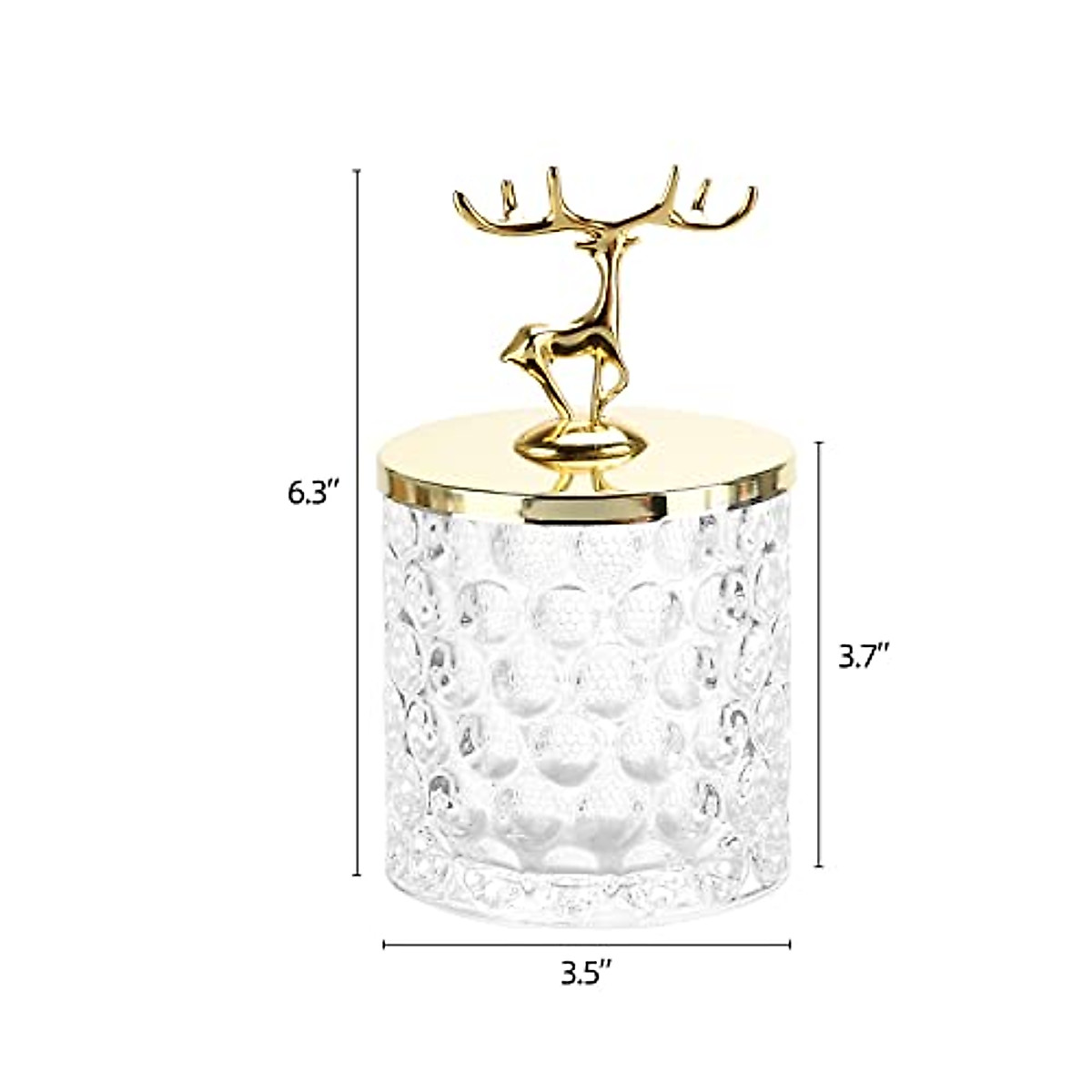 Tbestmax Glass Qtip Holder, 2 Pcs Clear Apothecary Jars with Lid for Cotton Ball, Cotton Swab, Restroom Bathroom Organizers and Storage Containers