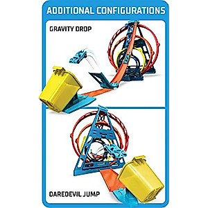 Hot Wheels Track Builder Playset Triple Loop Kit, Multiple Configurations, Connects to Other Sets, 1:64 Scale Toy Car