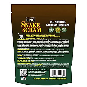 Snake Scram All Natural Granular Repellent - All-Natural, Animal, People and Pet Safe Granule from EPIC Repellents (6 lb)