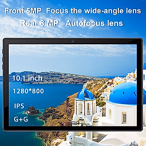 SANNUO 10 inch Android 11 Tablet pc, 3GB RAM, 32GB ROM, 128GB Expand Support, 1.6Ghz, 2.5D IPS Display, 8MP Camera,WiFi,G+G, Include Tablet Leather Case(Black)