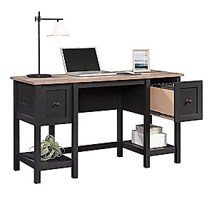 Sauder Cottage Road Desk, L: 53.94" x W: 19.45" x H: 29.76", Raven Oak Finish