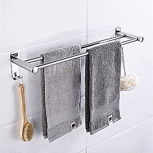 XHALERY Towel Rack,Wall Mounted Towel Holder,1-Tier 2-Tier Bath Towel Rack,Stainless Steel Towel Bar Rail,for Kitchen Bathroom Toilet Hotel Office-A-50Cm/B-70Cm