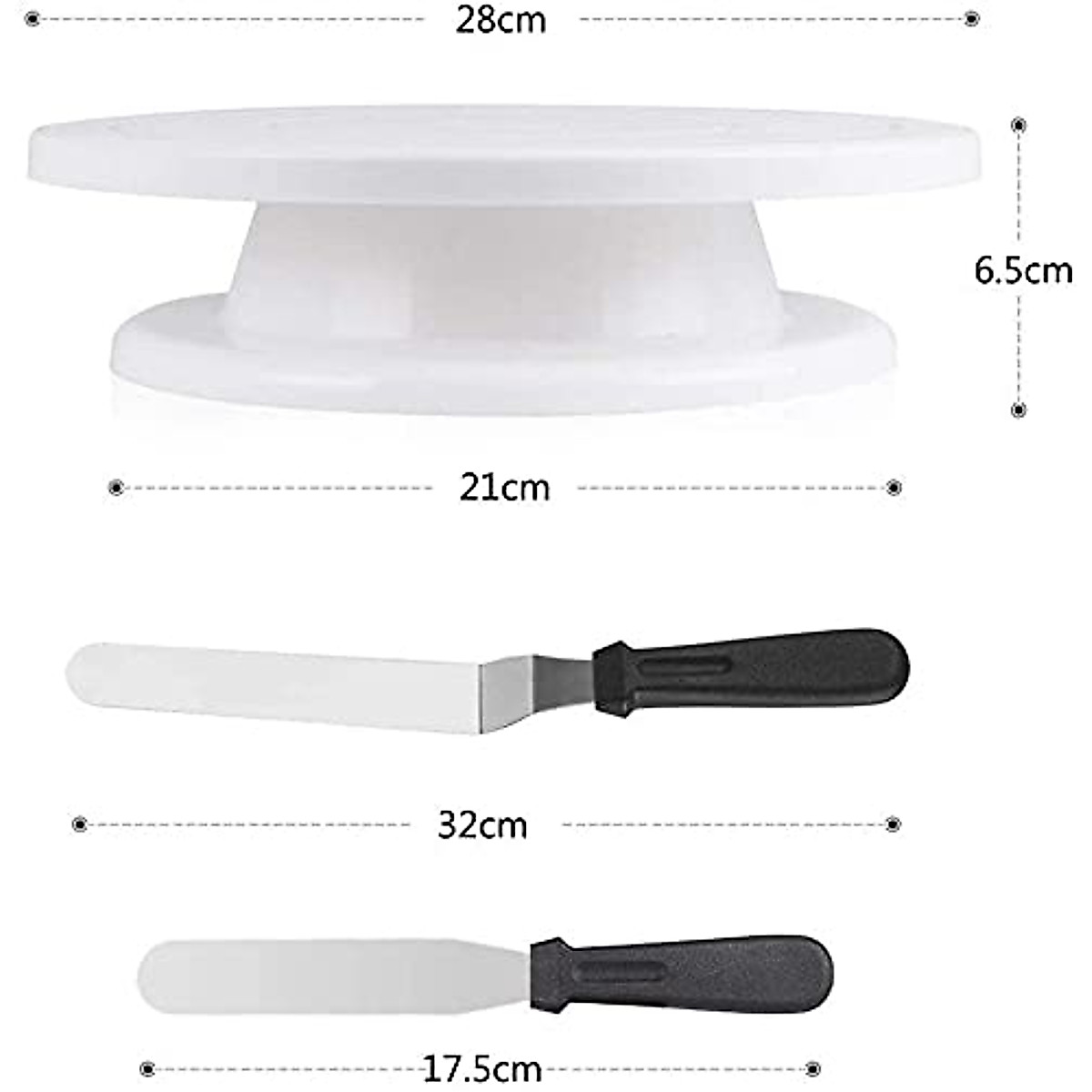 6 Pcs Cake Stand Set, Cake Decorating Supplies, 11 Inch Rotating Cake Turntable for Decorating, Cake Spinner, Cake Decorating Tools, Cake Decorating Kit, Gift Set Baking Supplies
