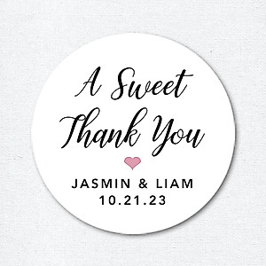 A Sweet Thank You Stickers for Favors, Custom Favor Labels, Welcome Bag Stickers or Treat Bag Stickers