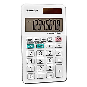 Sharp EL-244WB Business Calculator, White 2.125, 2.38 x 4.06 x 0.31 inches