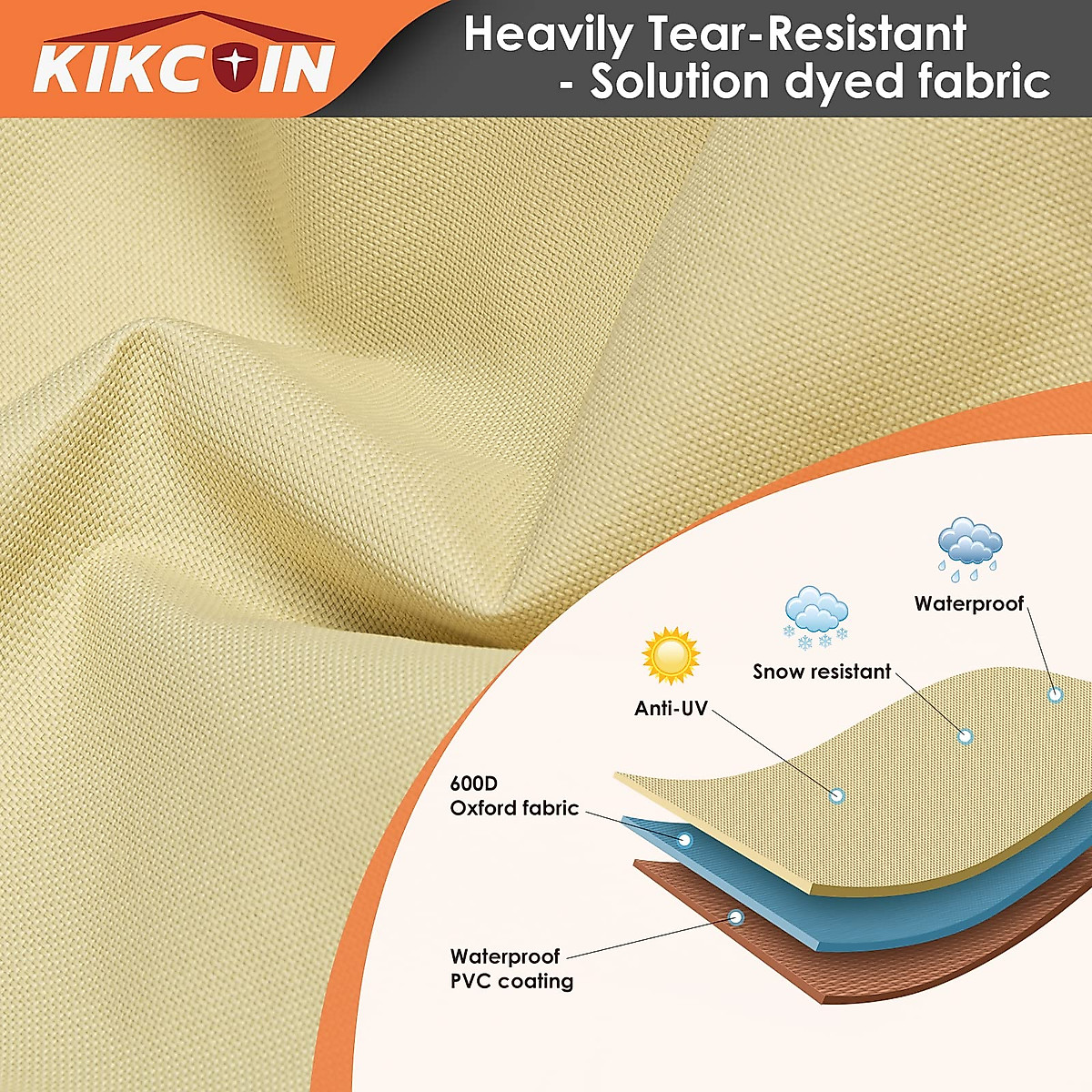 Patio Furniture Covers Waterproof for Table and Chairs, Square Outdoor Furniture Set Cover, Anti-Fade, Tear/Water Resistant Patio Furniture Set Covers, 96" L x 96" W x 28" H