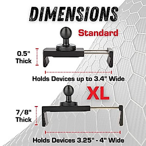 Bulletpoint XL Dash Mount Cell Phone Holder for Oversized Phones & Cases Compatible with iPhone and Android Smartphones - 20mm (0.787 inches) Attachment Ball Expands up to 4 Inches Wide