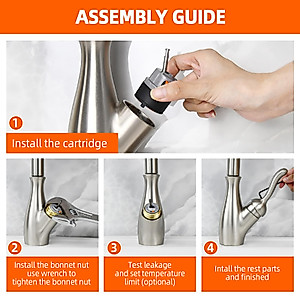 RP50587 Replacement Cartridge Valve Compatible with Delta DST Single Handle Kitchen and Lavatory Faucets - Includes RP51503 Bonnet Nut, Easy Installation