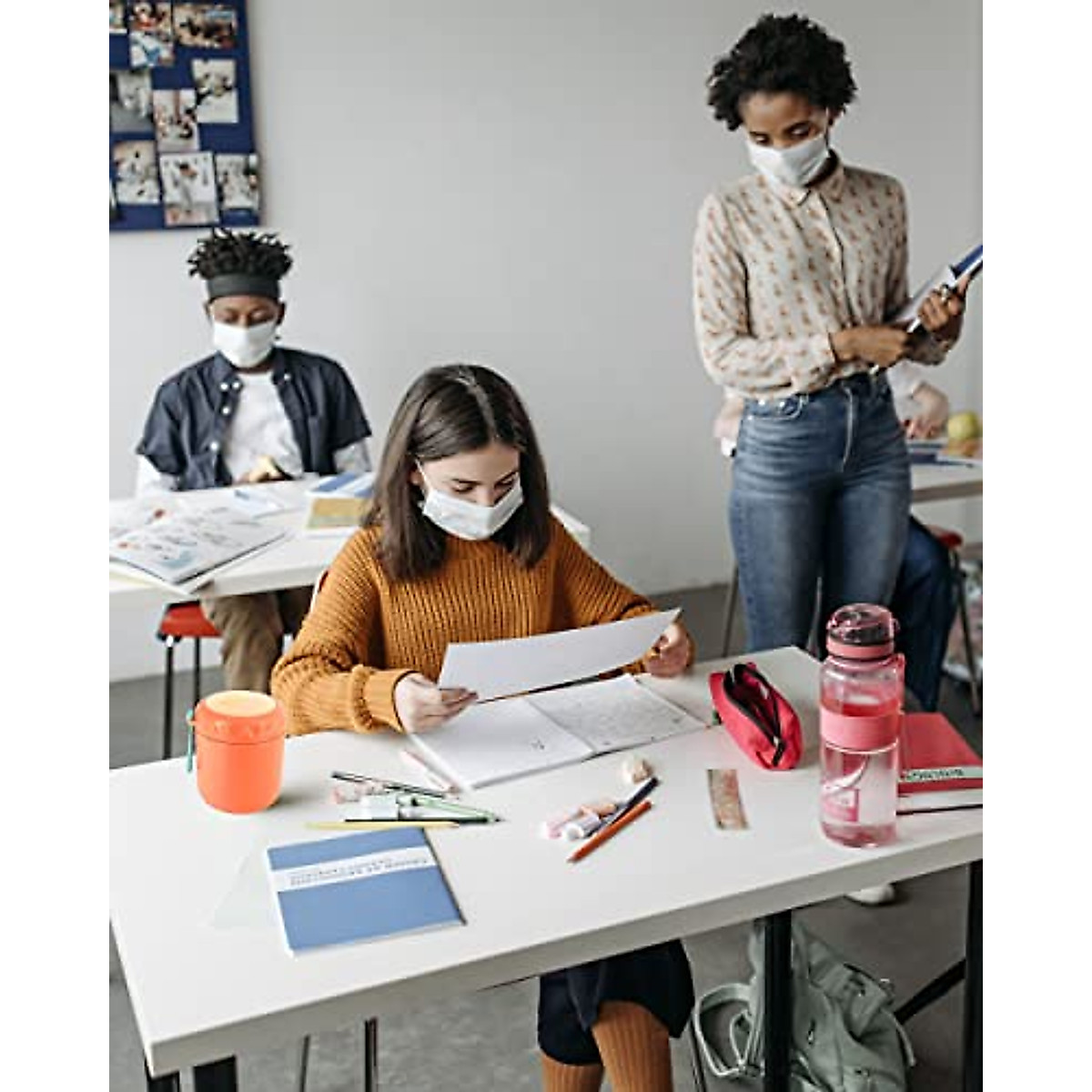 AGRATU 2 Pack 13.5oz Thermos for Hot Food Kids Lunch Box Set with Spoon Food, Leak Proof Insulated Lunch Box Container for Kids (Green/Pink)