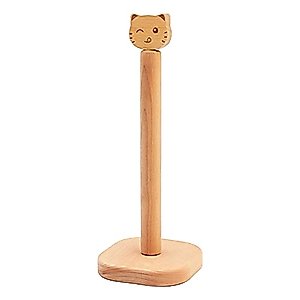Large Cat Paper Towel Holder,Wooden Kitchen Roll Stand Organizer Paper Hanger Rack Bathroom Towel Roll Stand Organizer Simply Standing Countertop Wooden Paper Roll Holder for Cabinet,Table