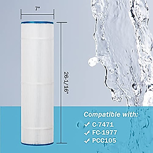 BLUEFLO Pool and Spa Filter Cartridge Replacement for Unicel C-7471, Filbur FC-1977, PCC105, Pentair CCP420, Pack of 4