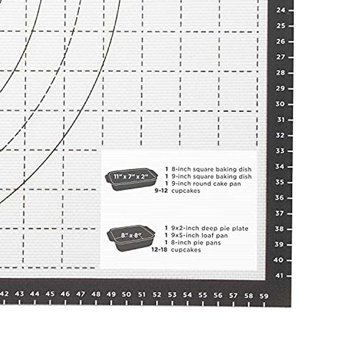 Tovolo Pro-Grade Sil Pastry Mat w/Reference Marks for Baking, Food and Meal Prep, Cooking and More 25" x 18"