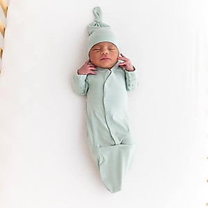 KYTE BABY Bundlers, Unisex Baby Sleeper Gowns, Rayon Made From Bamboo Material (0-3 Months, Sage)