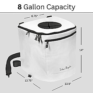 Deluxe Recycles Large Portable Trash Can for Boating and Camping | Durable and Collapsible with Inner Bin (White)
