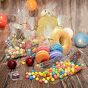 Labeol 300pcs Cellophane Bags 6X9 5X7 4X6 Cellophane Treat Bags with Ties Goodie Bags Clear Gift Bags Candy Bags Cookie Bags Party Favor Bags for Packaging Valentines