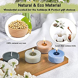 Sungmor 16 Pack Tea Lights Scented Candles, Small Premium Scented Tea Warmer Candles, Aromatherapy Relaxing Mini Tealight Candles for Beauty Salon Home Office, 100% Natural Soy Wax No Lead Smokeless