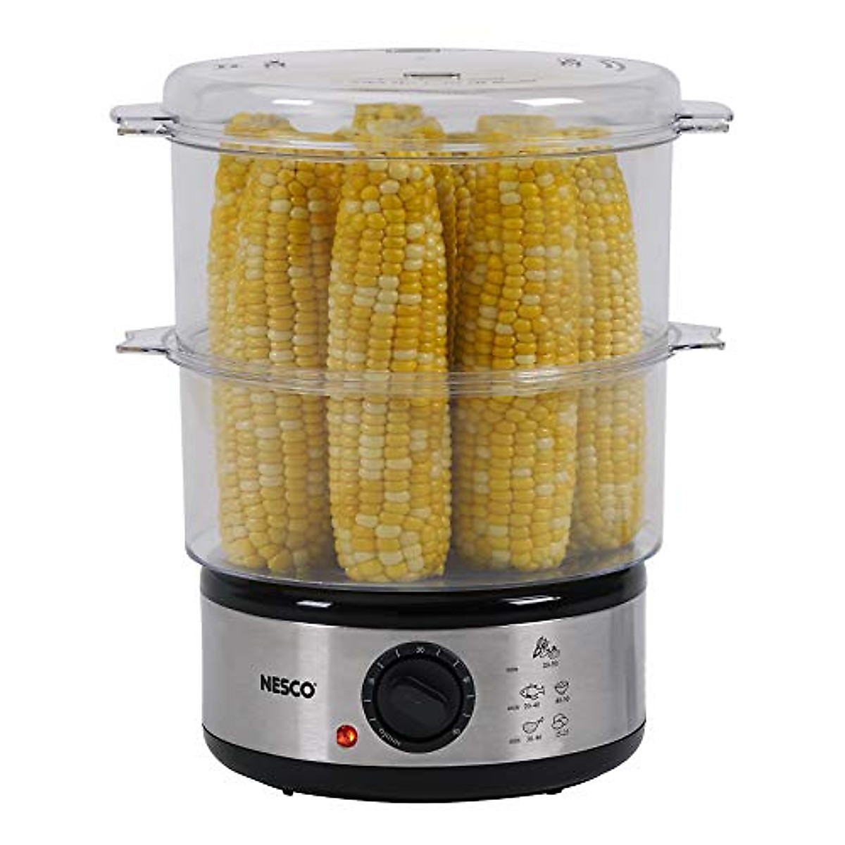 Nesco ST-25F, Food Steamer, 5 quart, 400 watts, Black/Clear