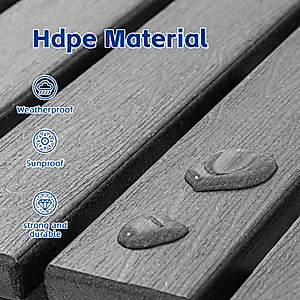 SwiftSlot Hot Tub Table, HDPE Pool Bench - 35" L x 15.7" W x 25.6" H, Weather Resistant Waterproof Spa Surround Bench, Grey