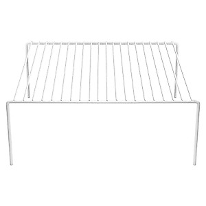 iPEGTOP Set of 2 Kitchen Cupboard Organiser, Freezer Cabinet Shelf Wire Rack, Medium (13 x 9.4 Inch) Rustproof Steel Storage Space Saver Shelves for Countertops Pantries Utensils Countertops -White